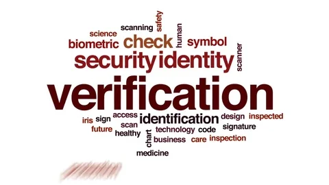 Verification animated word cloud, text d... | Stock Video | Pond5