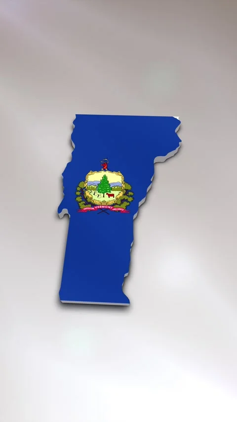 Vermont State Flag on Map | Stock Video | Pond5