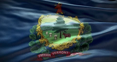 Vermont state flag waving background. 4K... | Stock Video | Pond5