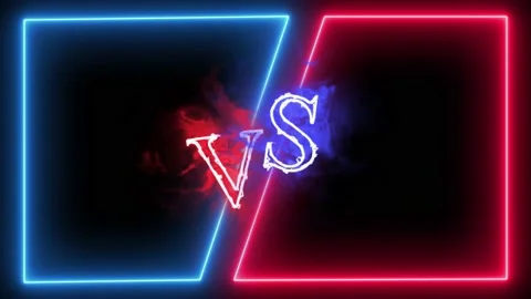 Versus Animation In Blue And Red With Ne... | Stock Video | Pond5