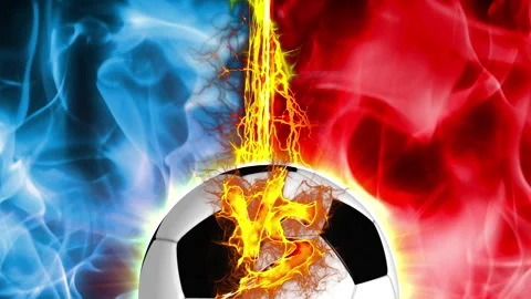 versus soccer fire background animation | Stock Video | Pond5