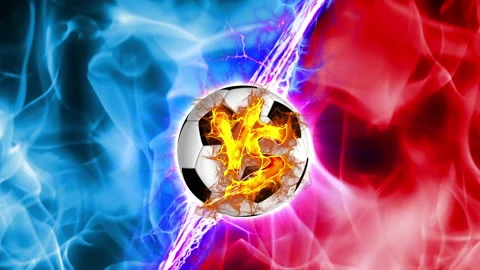 versus soccer fire background animation | Stock Video | Pond5