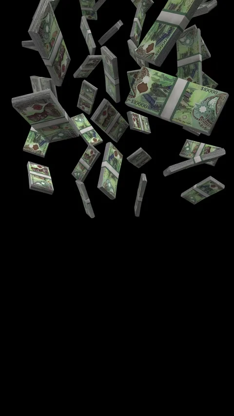 Vertical 10000 Ringgit Brunei Falling An... | Stock Video | Pond5