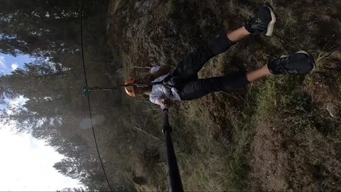 Vertical action camera shot of a young m... | Stock Video | Pond5