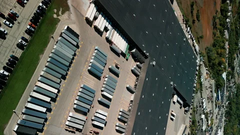 Vertical Aerial top down view of distrib... | Stock Video | Pond5