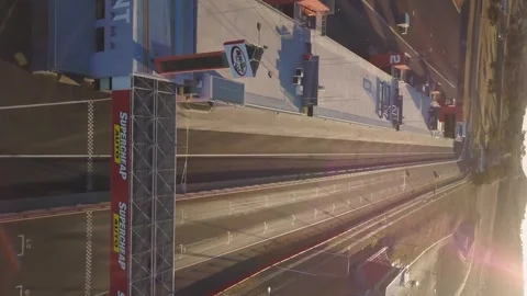 Vertical aerial view of a race car circu... | Stock Video | Pond5