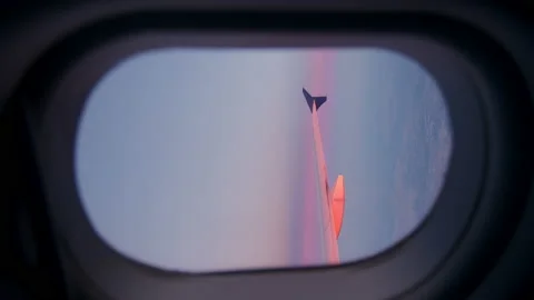 Vertical Aircraft Wing of flying above c... | Stock Video | Pond5