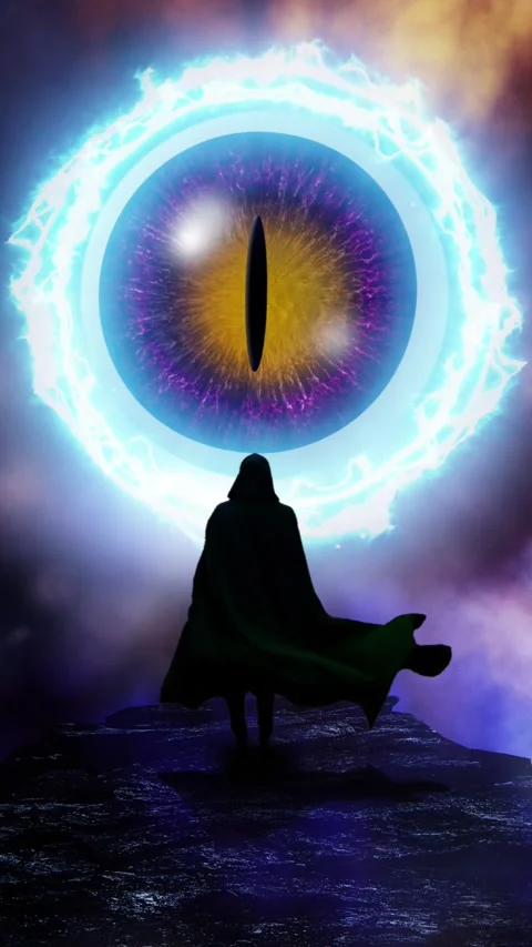 Vertical Alien Eye in the Sky with Hoode... | Stock Video | Pond5