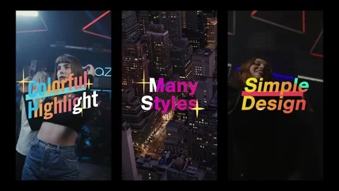 Vertical Colorful Highlight Text Overlay ~ After Effects #296035772