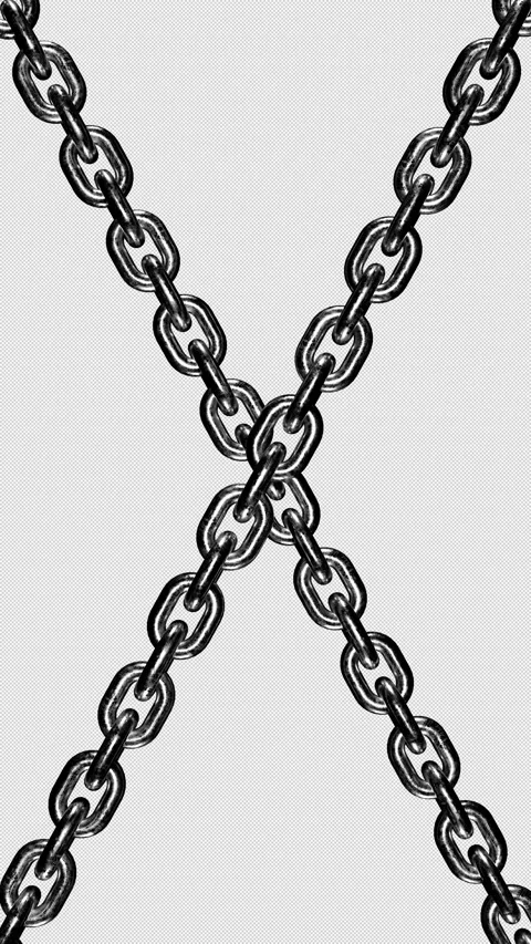 Vertical crossed rough silver chains end... | Stock Video | Pond5