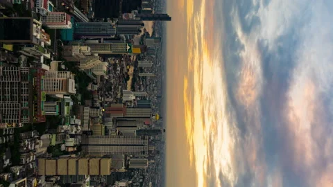 vertical day to night time lapse of Bang... | Stock Video | Pond5