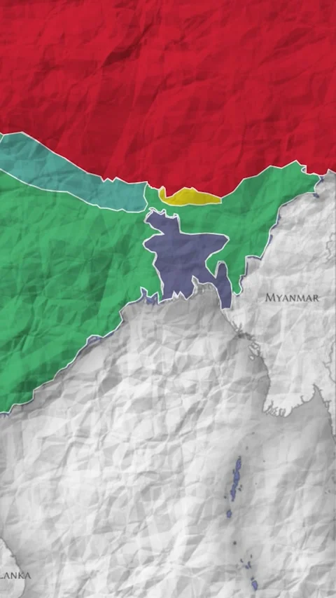 Vertical design of a map with red part e... | Stock Video | Pond5