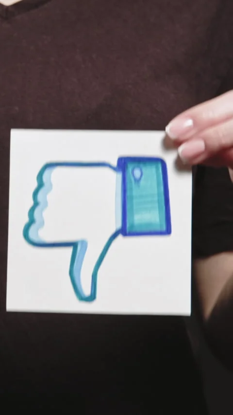 Vertical dislike sign social media hand ... | Stock Video | Pond5