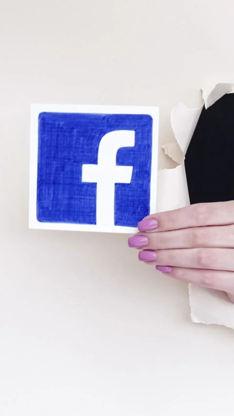 Vertical facebook icon social media hand... | Stock Video | Pond5