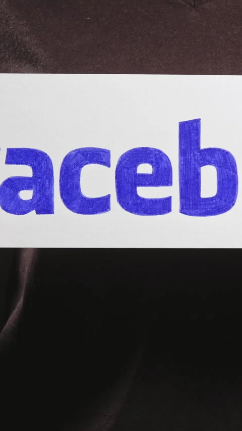 Vertical facebook logo social media hand... | Stock Video | Pond5