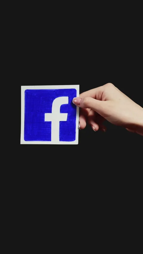 Vertical facebook logo social network ha... | Stock Video | Pond5