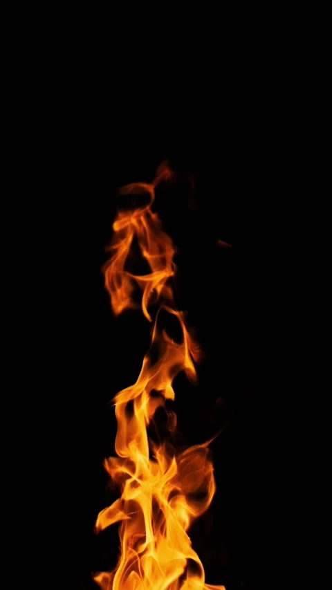 Vertical Fire Flames On Black Background | Stock Video | Pond5