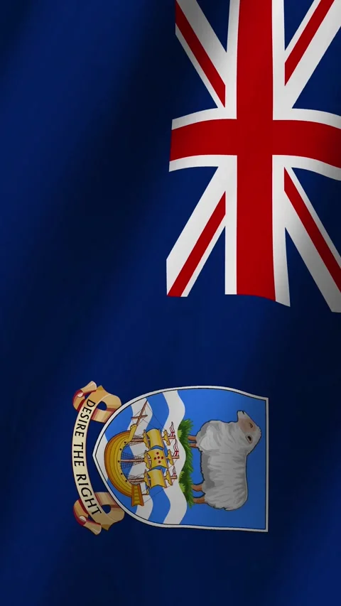 Vertical Flag of Falkland Islands (UK) w... | Stock Video | Pond5