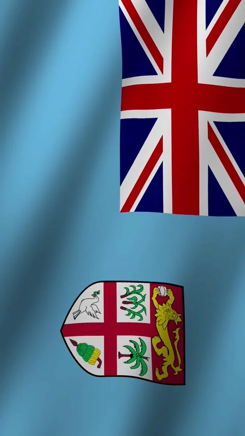 Vertical Flag of Fiji waving animation, ... | Stock Video | Pond5