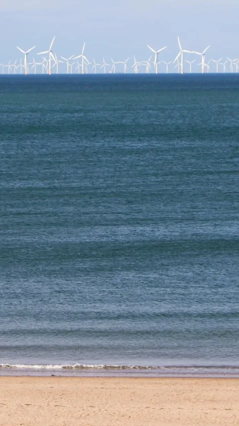 Vertical format video of offshore wind t... | Stock Video | Pond5