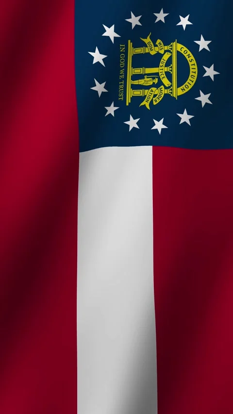 Vertical Georgia (U.S. state) Flag Anima... | Stock Video | Pond5
