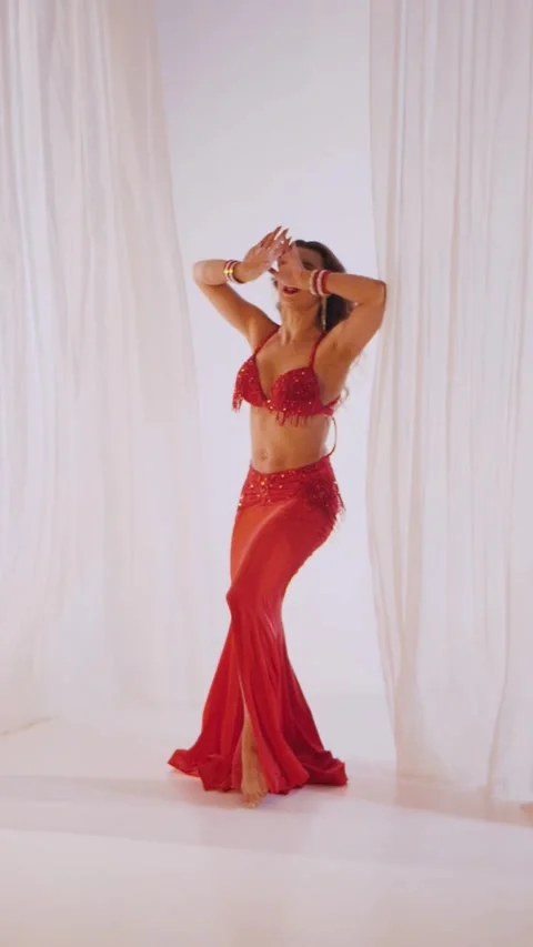 Vertical. girl dances oriental belly dan... | Stock Video | Pond5
