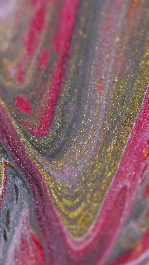 Vertical Glitter ink wave fluid spill co... | Stock Video | Pond5