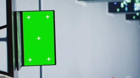 Vertical Green screen laptop servers fix... | Stock Video | Pond5