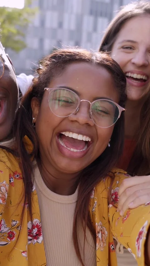 Vertical group people having fun togethe... | Stock Video | Pond5