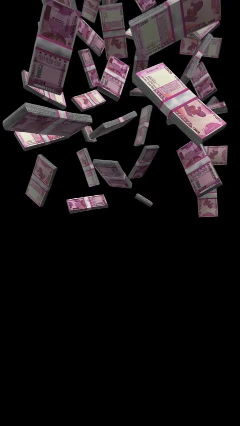 Vertical Indian Rupees Money Falling Ani... | Stock Video | Pond5