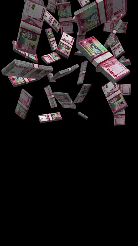 Vertical Indonesia 100000 Rupiah Falling... | Stock Video | Pond5