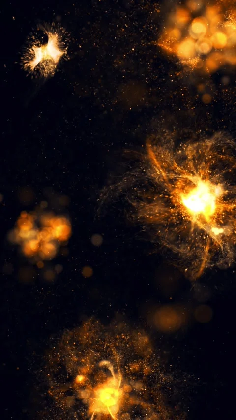 Vertical Orange Space Explosions Particl... | Stock Video | Pond5