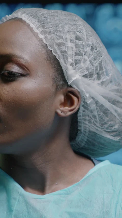 Vertical Portrait of Black Female Nurse ... | Stock Video | Pond5