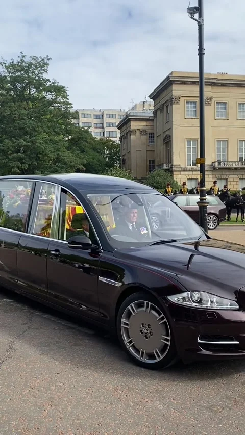 Vertical of Queens Funeral, Royal Hearse... | Stock Video | Pond5