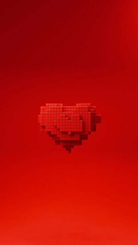 Vertical red pumping heart over red back... | Stock Video | Pond5