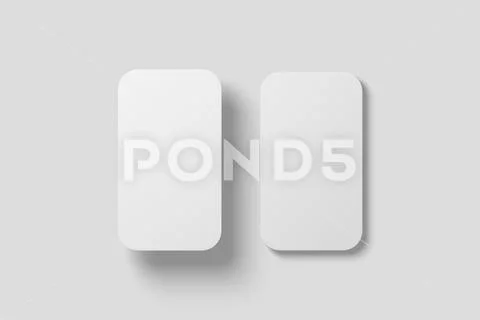 Vertical Round Corner Business Card White Blank 3D Rendering Mockup ...