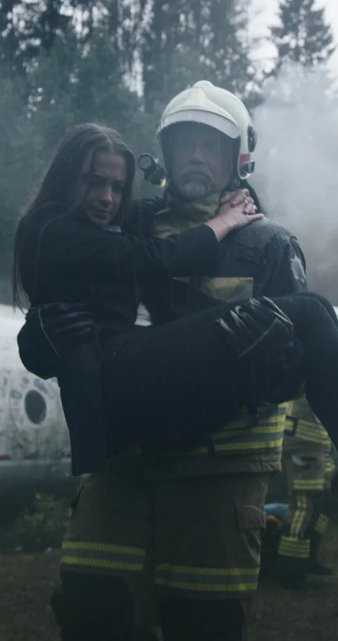 Vertical Screen Firefighter Walking with... | Stock Video | Pond5