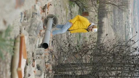 Vertical Shot Of A Devastated Man Walkin... | Stock Video | Pond5