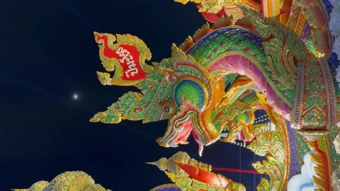 Vertical shot of a green Naga model with... | Stock Video | Pond5