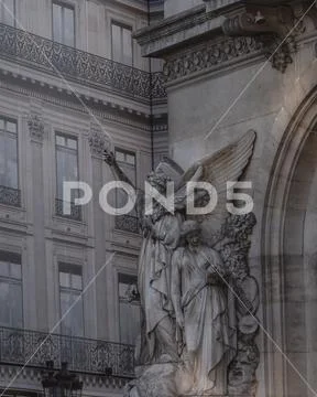 Vertical shot of historic roman angel sculptures on a building Stock ...