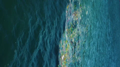Vertical Shot Of Polluted Sea With Harmf... | Stock Video | Pond5