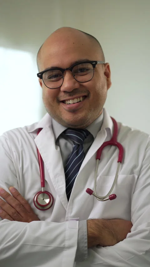 Vertical shots of portrait Confident doc... | Stock Video | Pond5