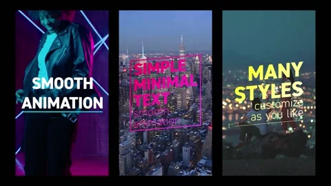 Vertical Simple Minimal Text Overlay ~ After Effects #217482345