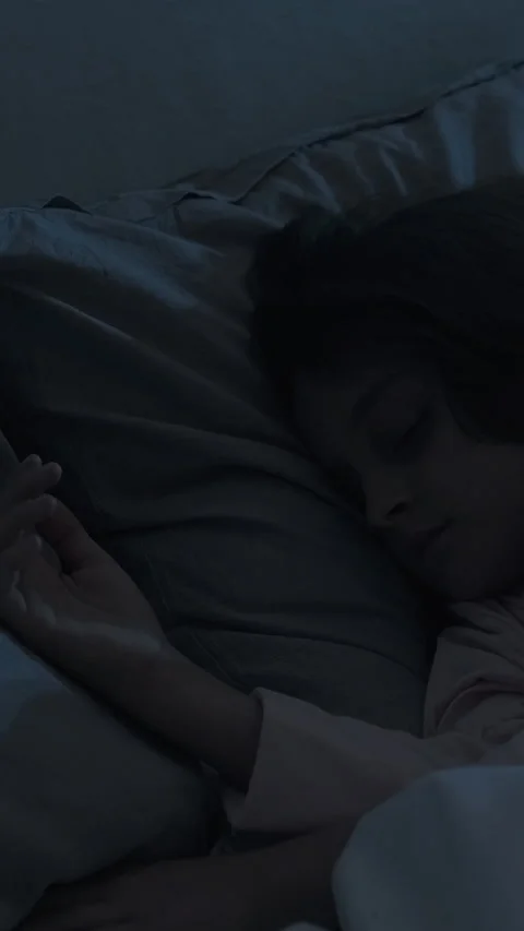 Vertical sleeping kid good night little ... | Stock Video | Pond5