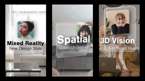 Vertical Spatial Glass UI Overlay ~ After Effects #285760010