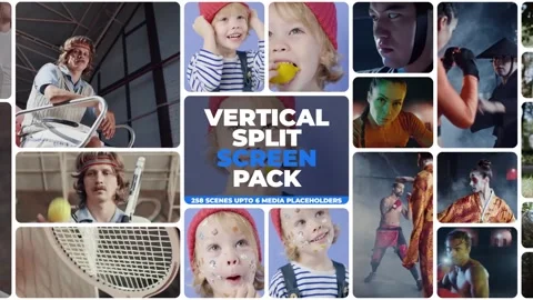 Vertical Split Screen Pack ~ After Effects #248513858