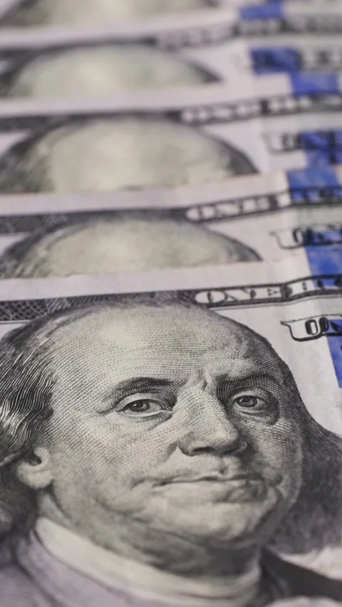 Vertical stack of one hundred 100 US dol... | Stock Video | Pond5