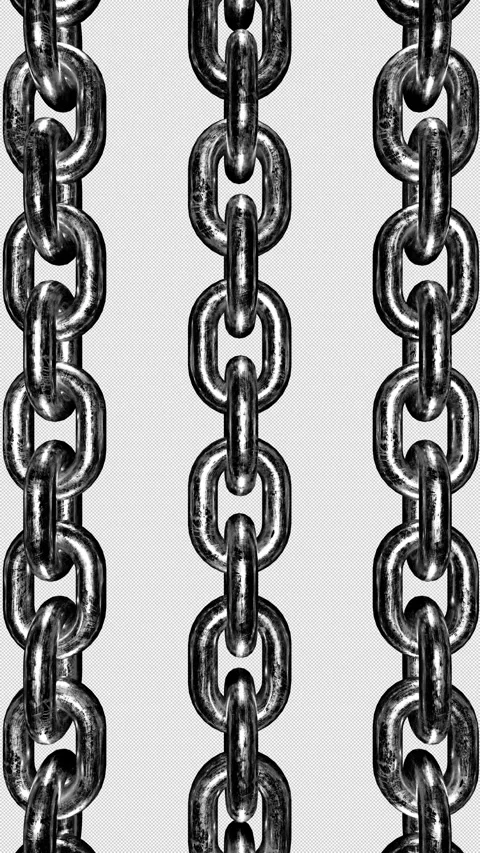 Vertical steel chains rotating like loop... | Stock Video | Pond5