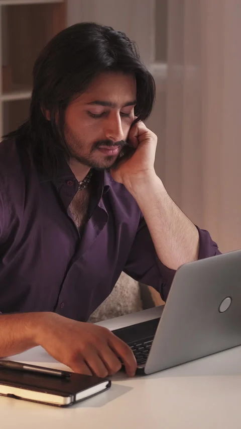 Vertical study fatigue home e-learning s... | Stock Video | Pond5