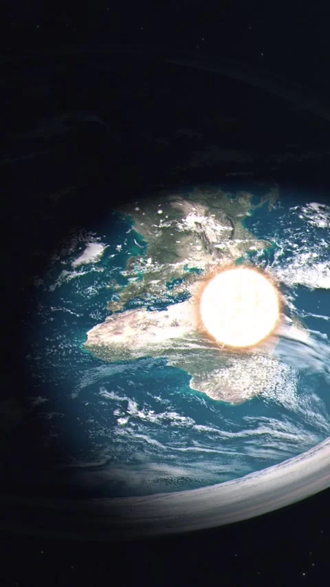 Vertical Sun and Moon Flat Earth Conspir... | Stock Video | Pond5